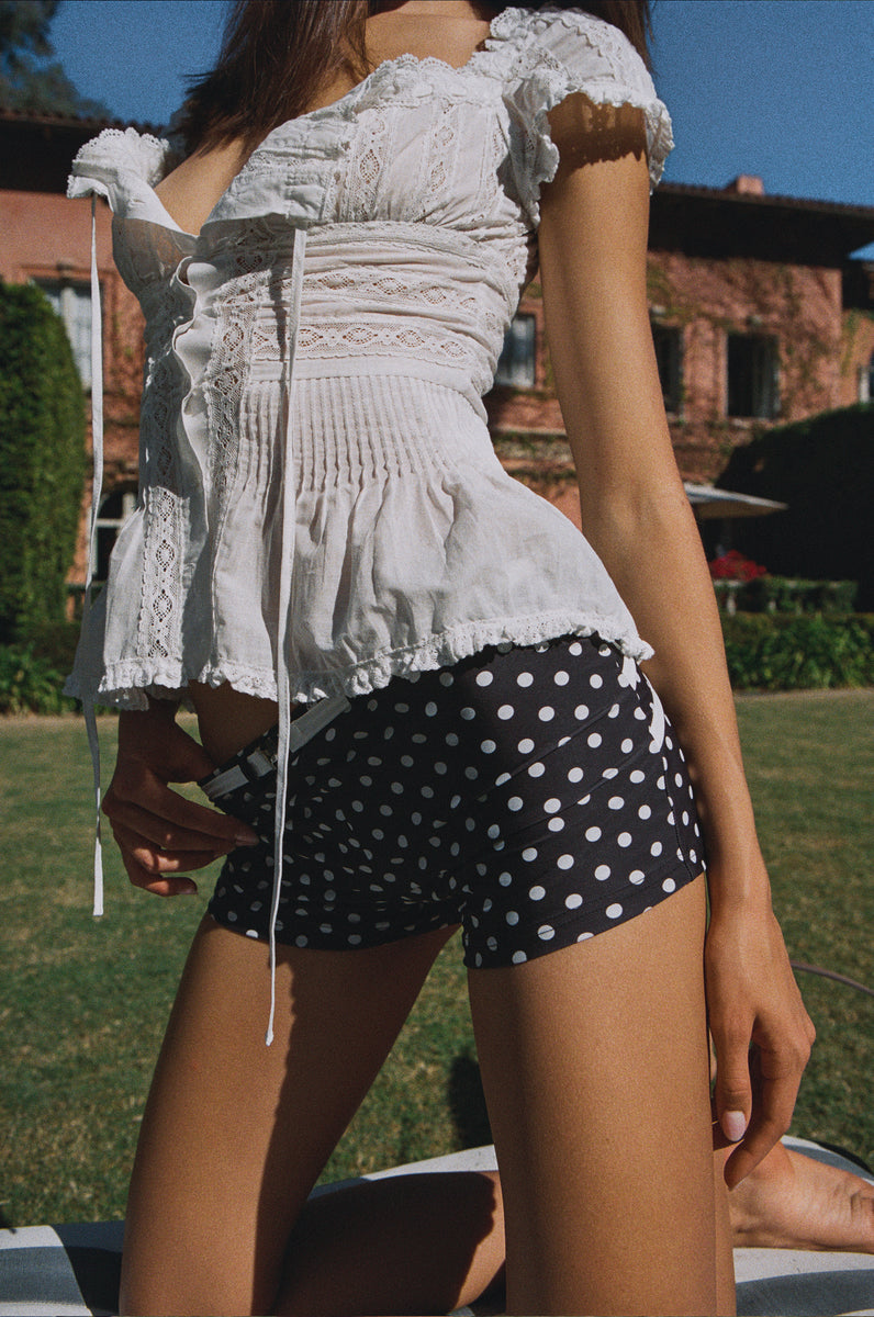 Blake Swim Shorts | Black / White Polka Dot – With Jéan